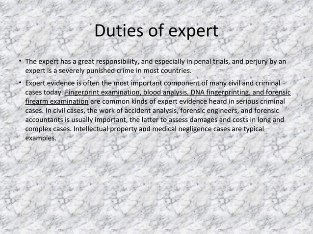 Expert Witness Testimony | PPT | Law