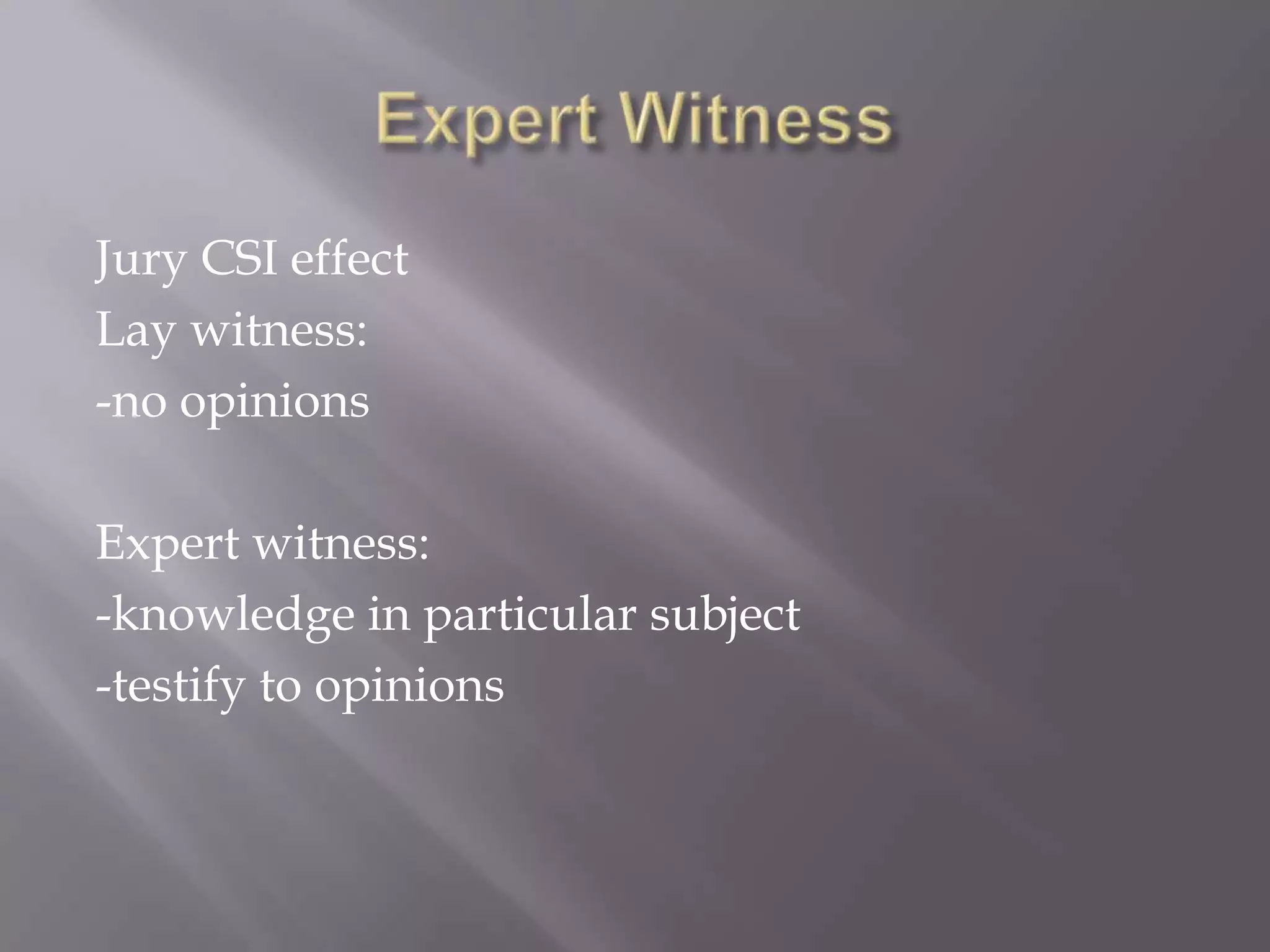 Expert Witness Testimony 2 | PPT