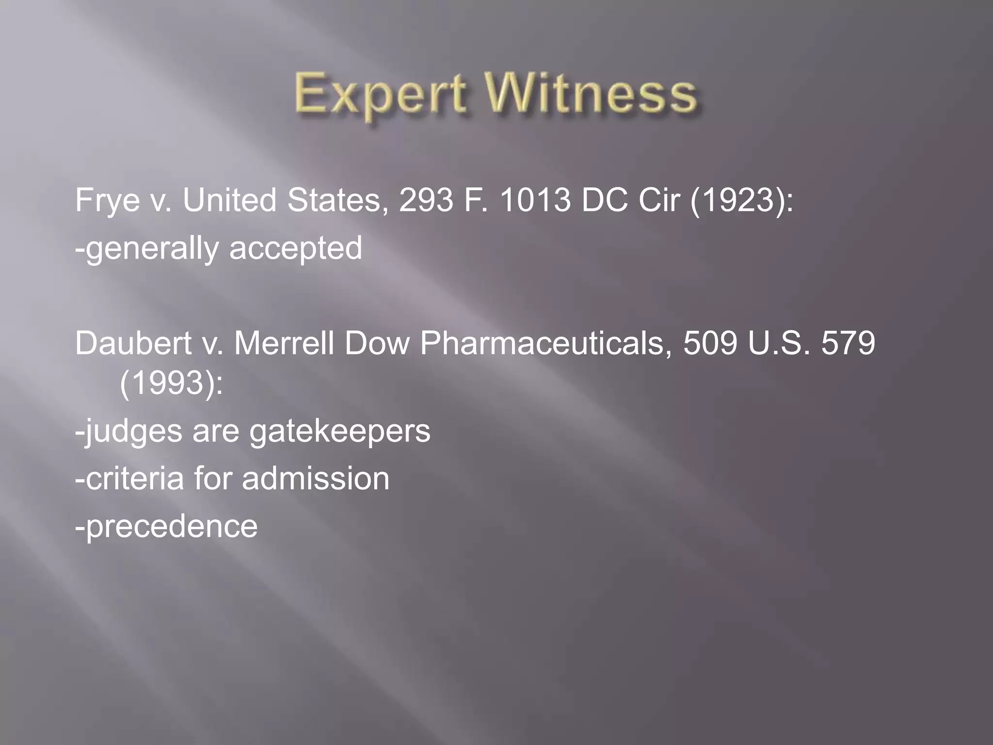 Expert Witness Testimony 2 | PPT
