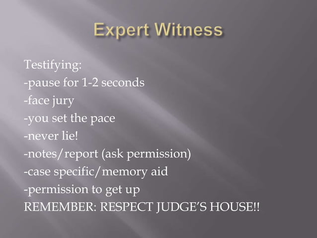Expert Witness Testimony 2
