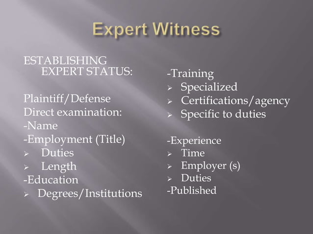 Expert Witness Testimony 2