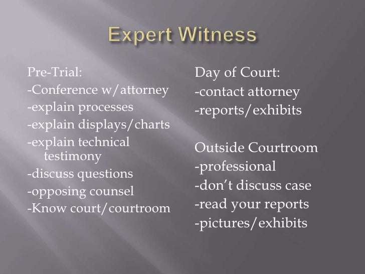 Expert Witness Testimony 2