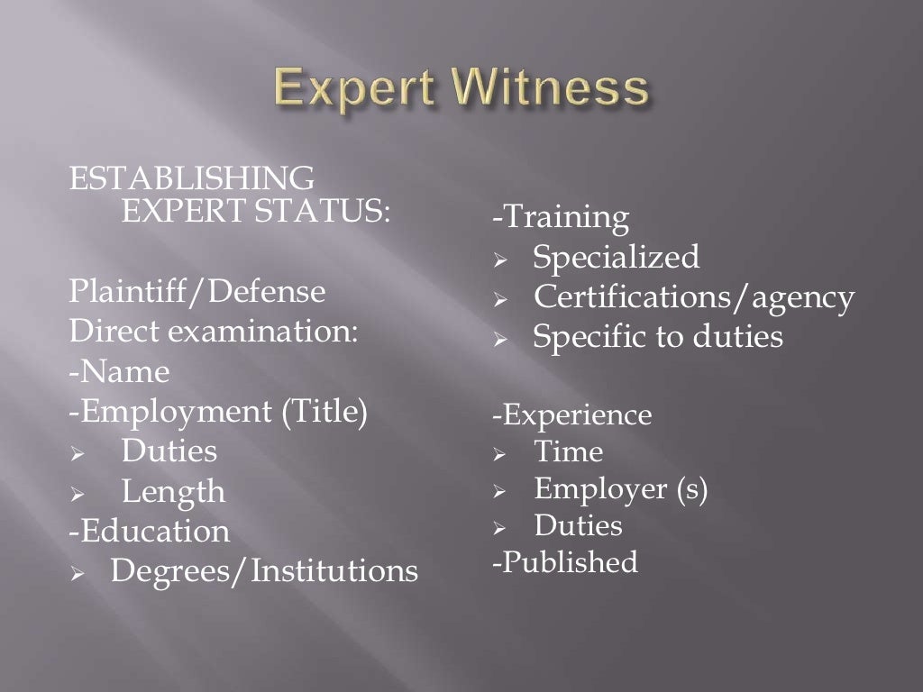 Expert Witness Testimony 2