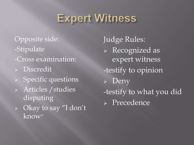 Expert Witness Testimony 2 | PPT