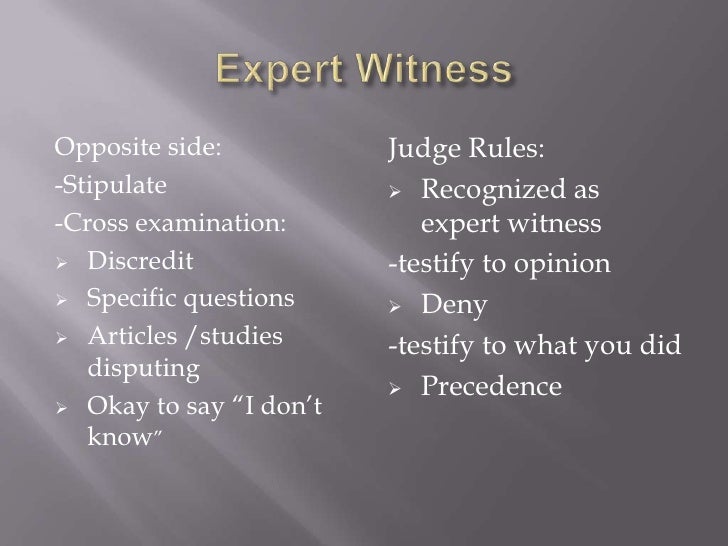 Expert Witness Testimony 2