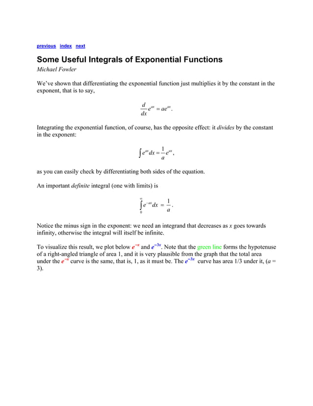 Exp integrals | PDF