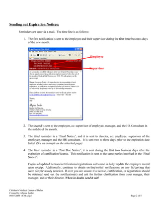 Expiration Notification Process- implemented 2009 | DOC | Resume ...