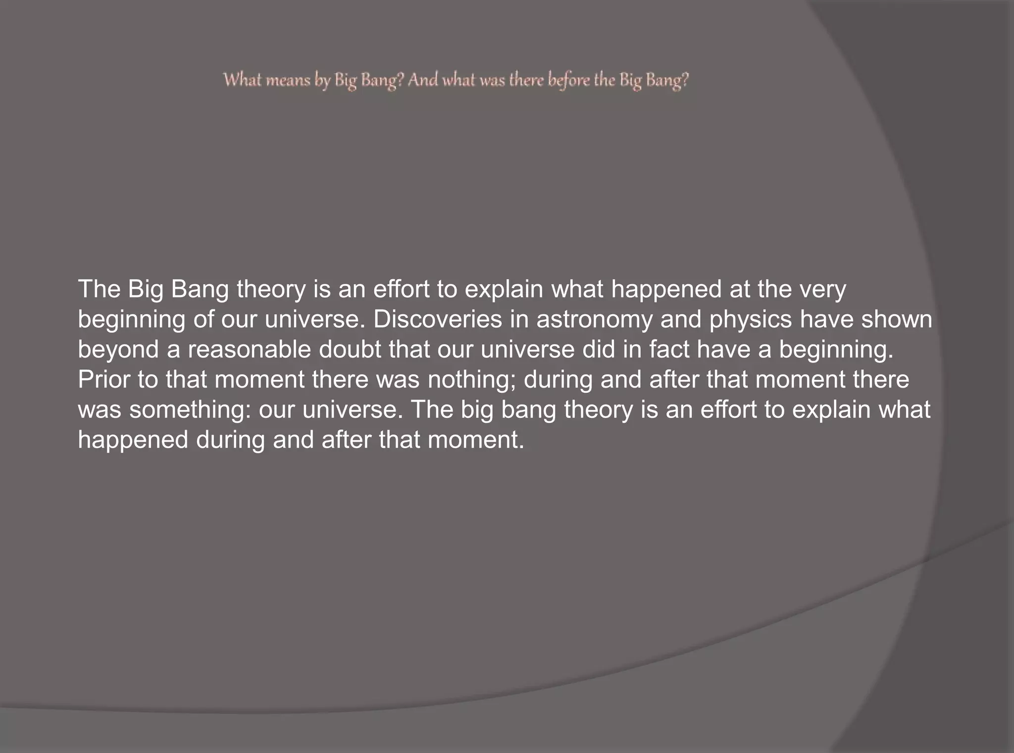 origin of universe & big bang theory | PPTX