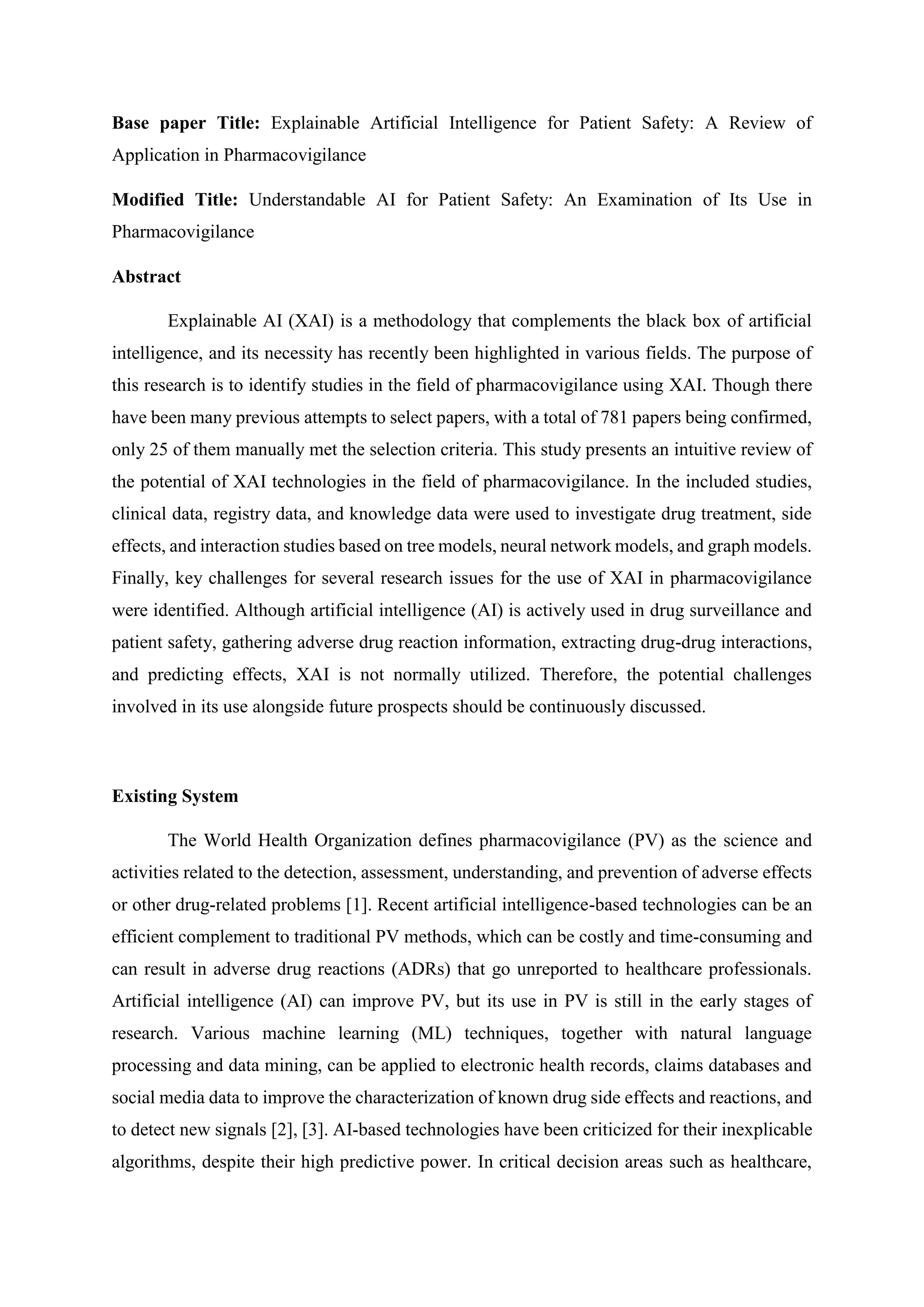 Explainable Artificial Intelligence for Patient Safety A Review of Application in ...