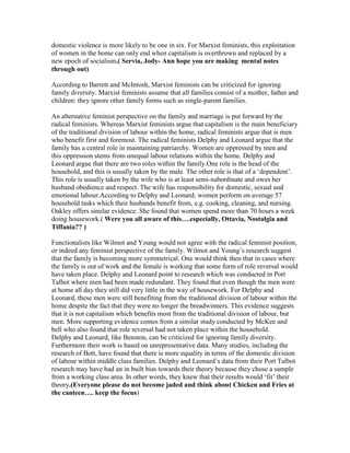 Explain and evaluate the contribution of feminists to an understanding ...