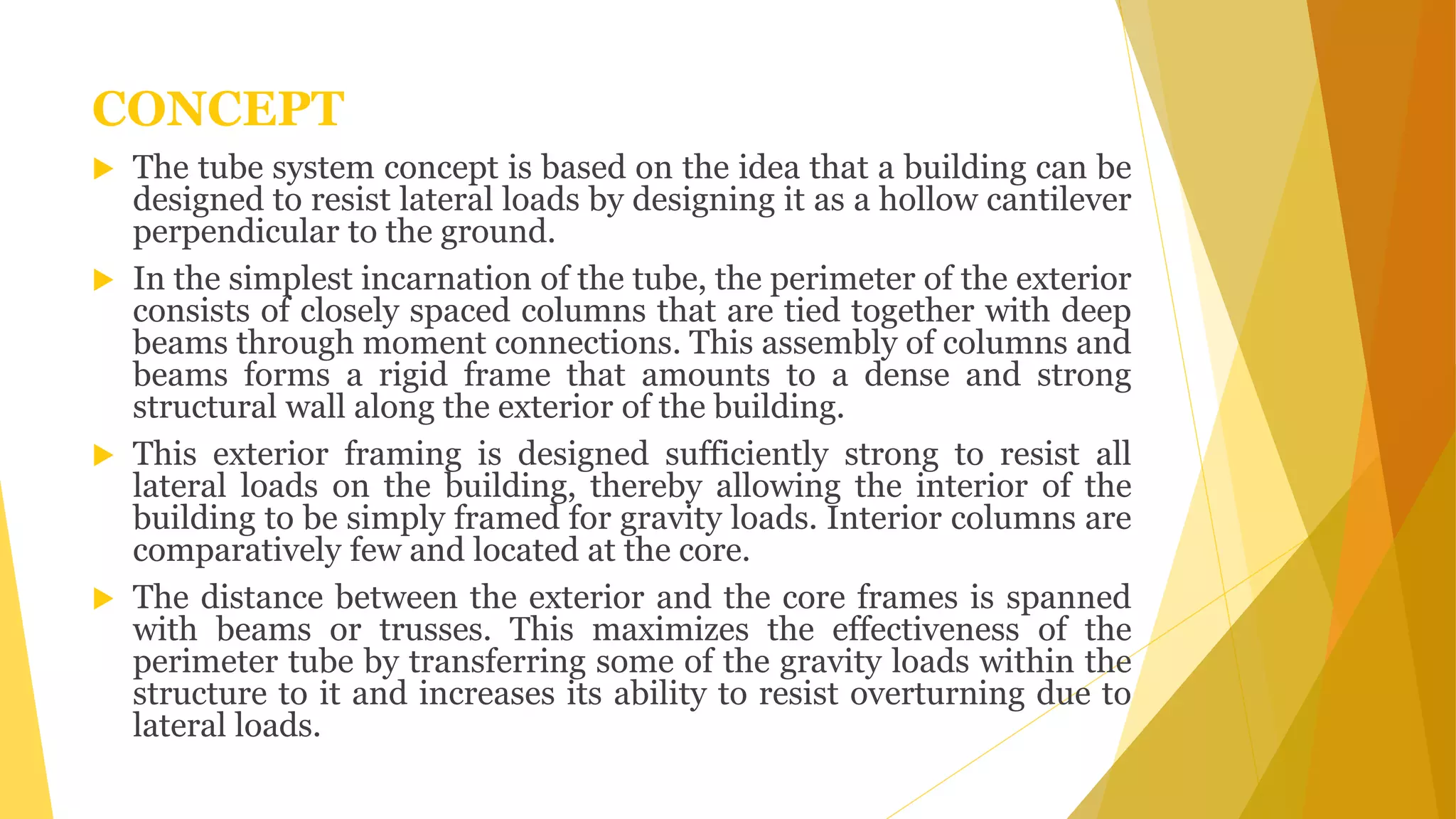 Explain any tube system and structural configuration of a building ...
