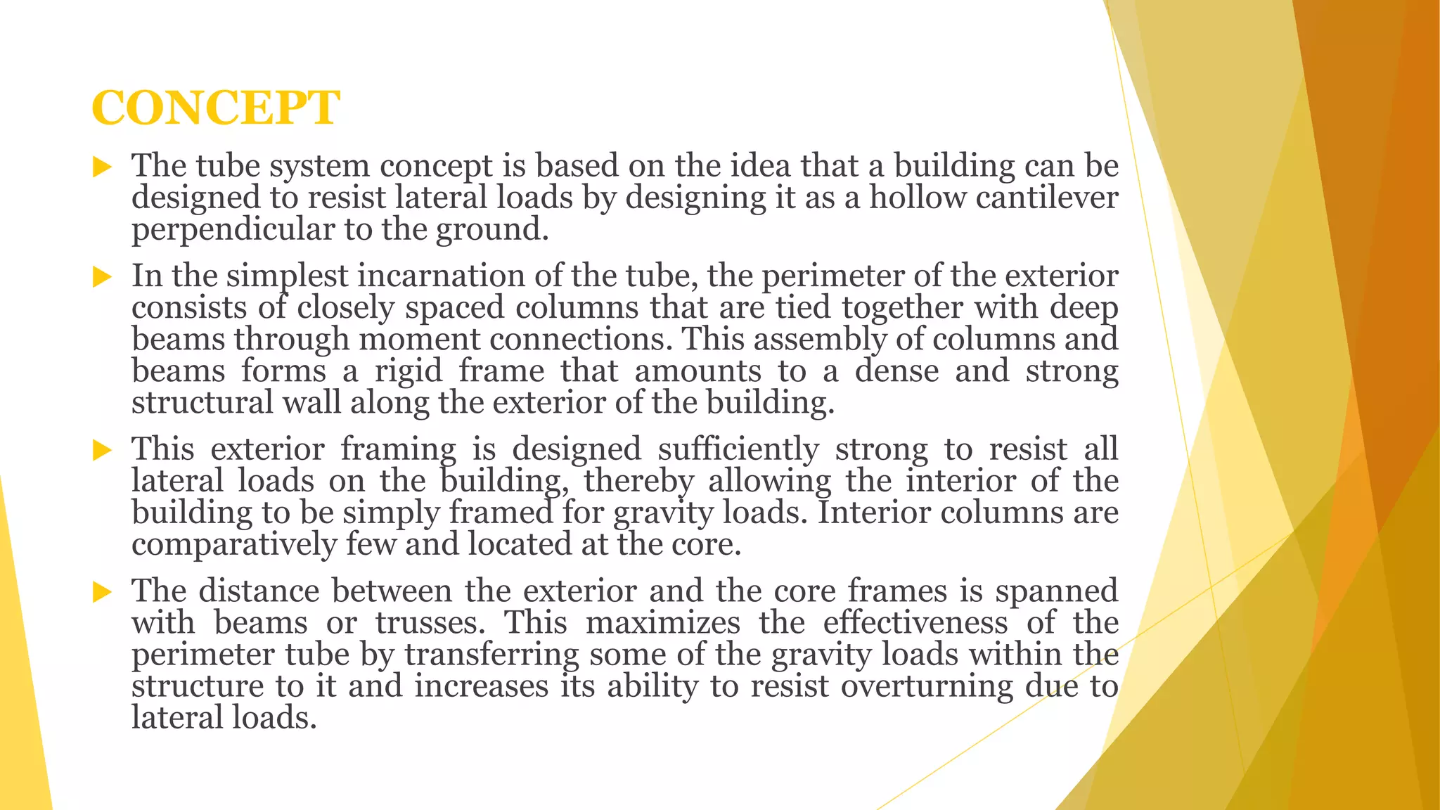 Explain any tube system and structural configuration of a building ...