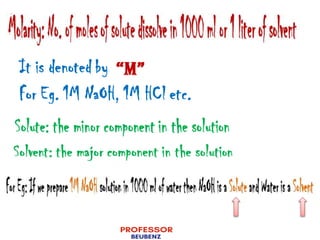 Molarity and How to Prepare Molar Solutions...? | PPT