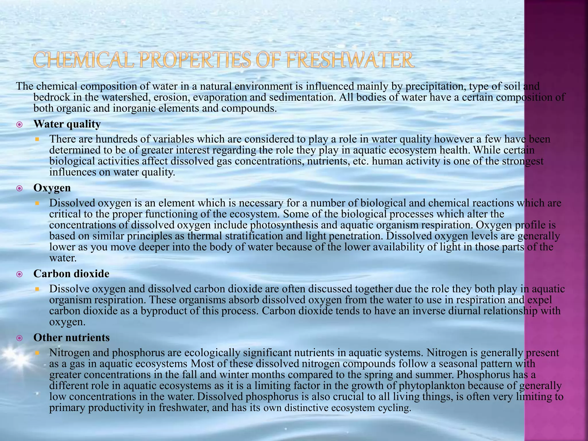 freshwater habitat with ecological classification of freshwater animals ...