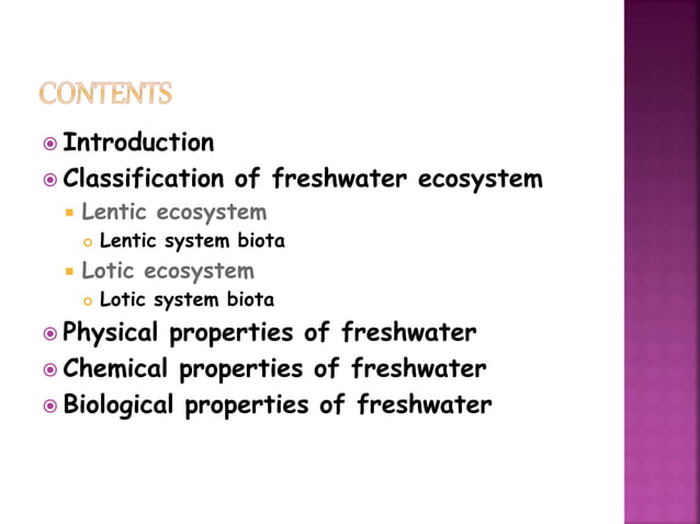 freshwater habitat with ecological classification of freshwater animals ...