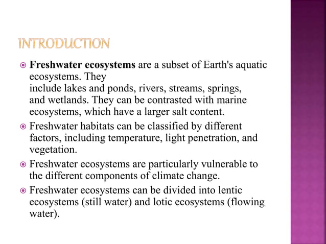 freshwater habitat with ecological classification of freshwater animals ...