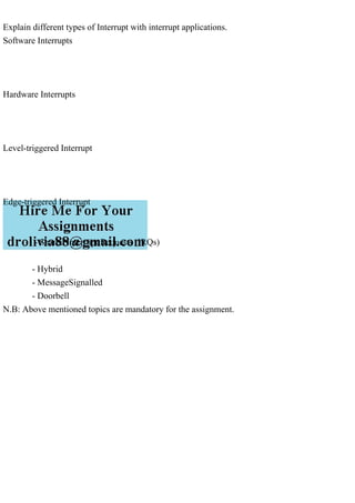 Explain different types of Interrupt with interrupt applications. .pdf