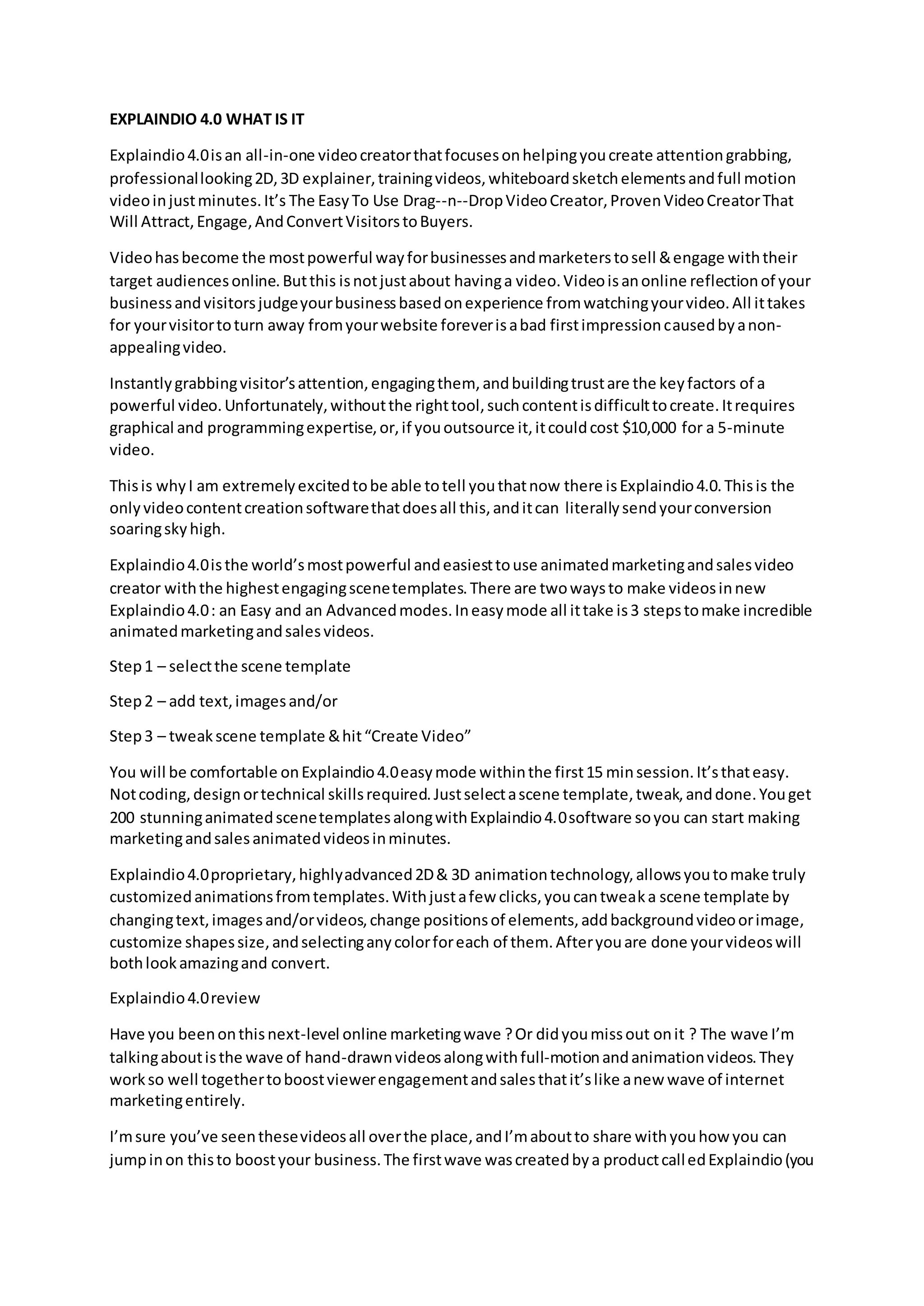 Explaindio 4.0 what is it | PDF