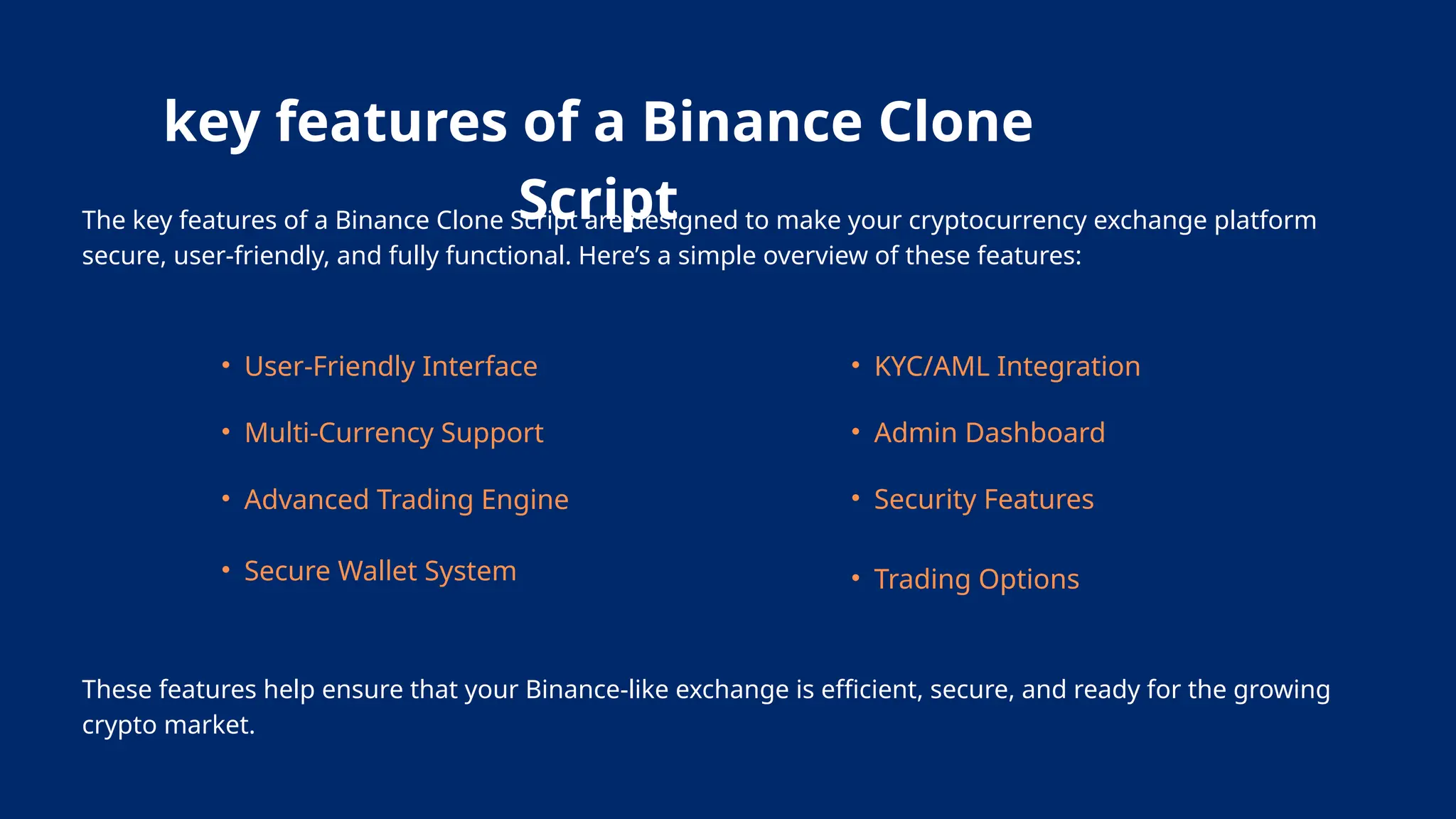 Explained about Binance clone script - Overview by BlockchainX | PPT
