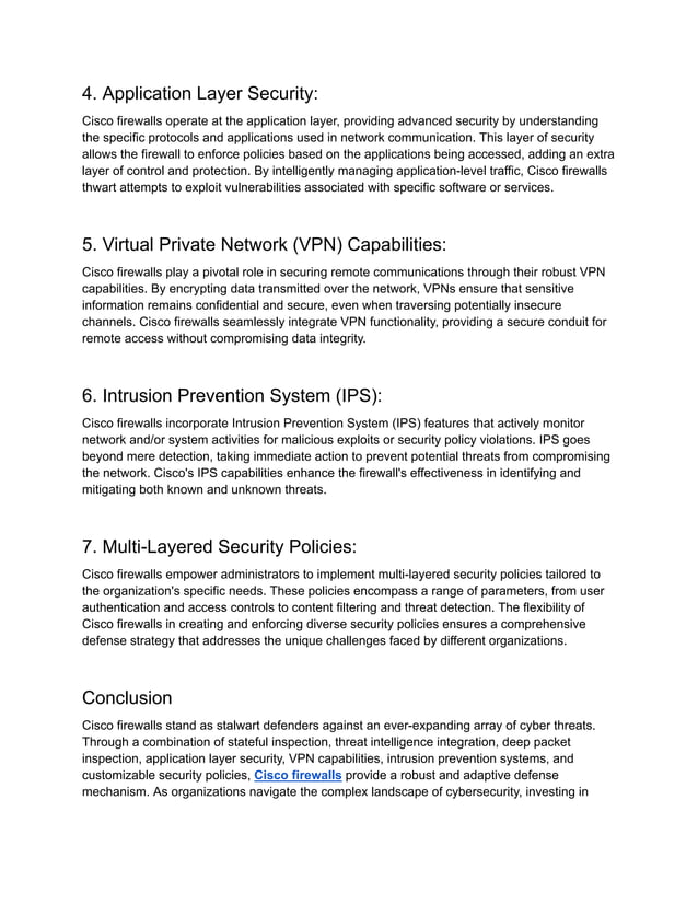 Explain how Cisco firewalls effectively safeguard against these threats.pdf | Information and ...