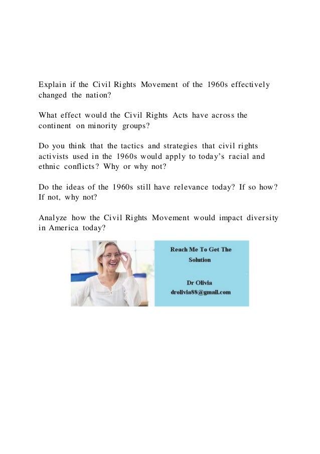 Explain if the Civil Rights Movement of the 1960s effectively | PDF