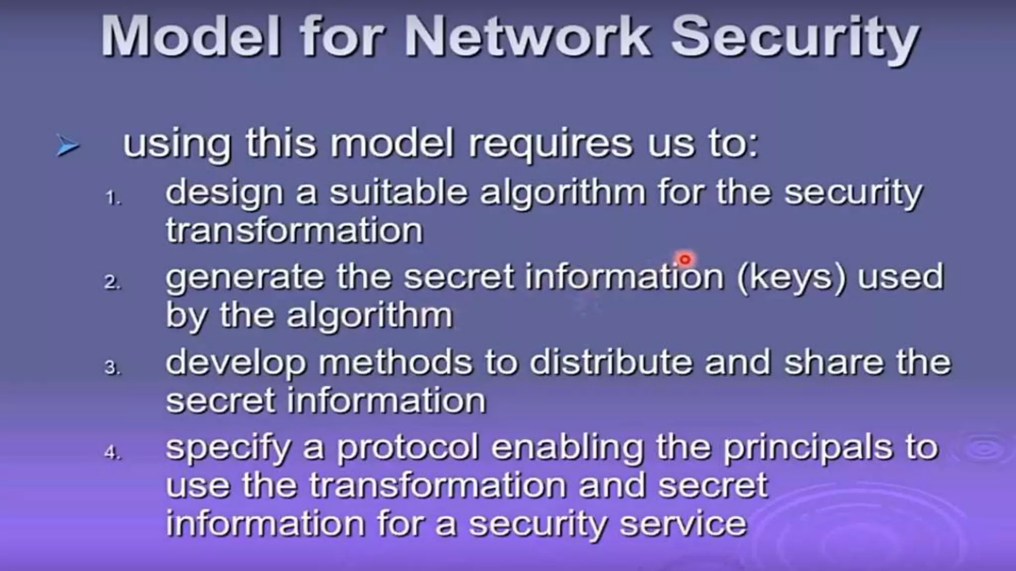 Explain in detail about a model for network security | PPT