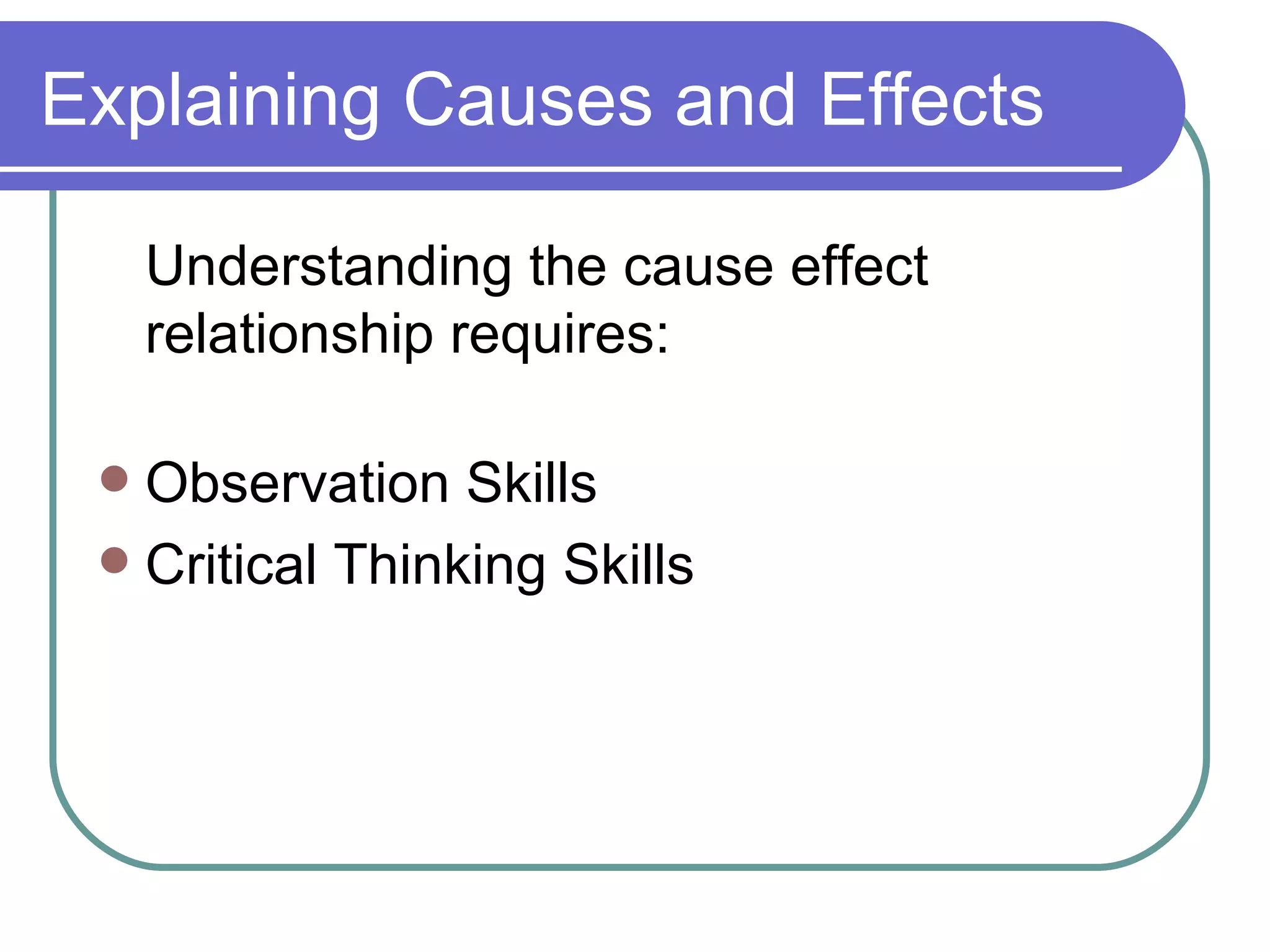 Explaining Causes & Effects | PPT