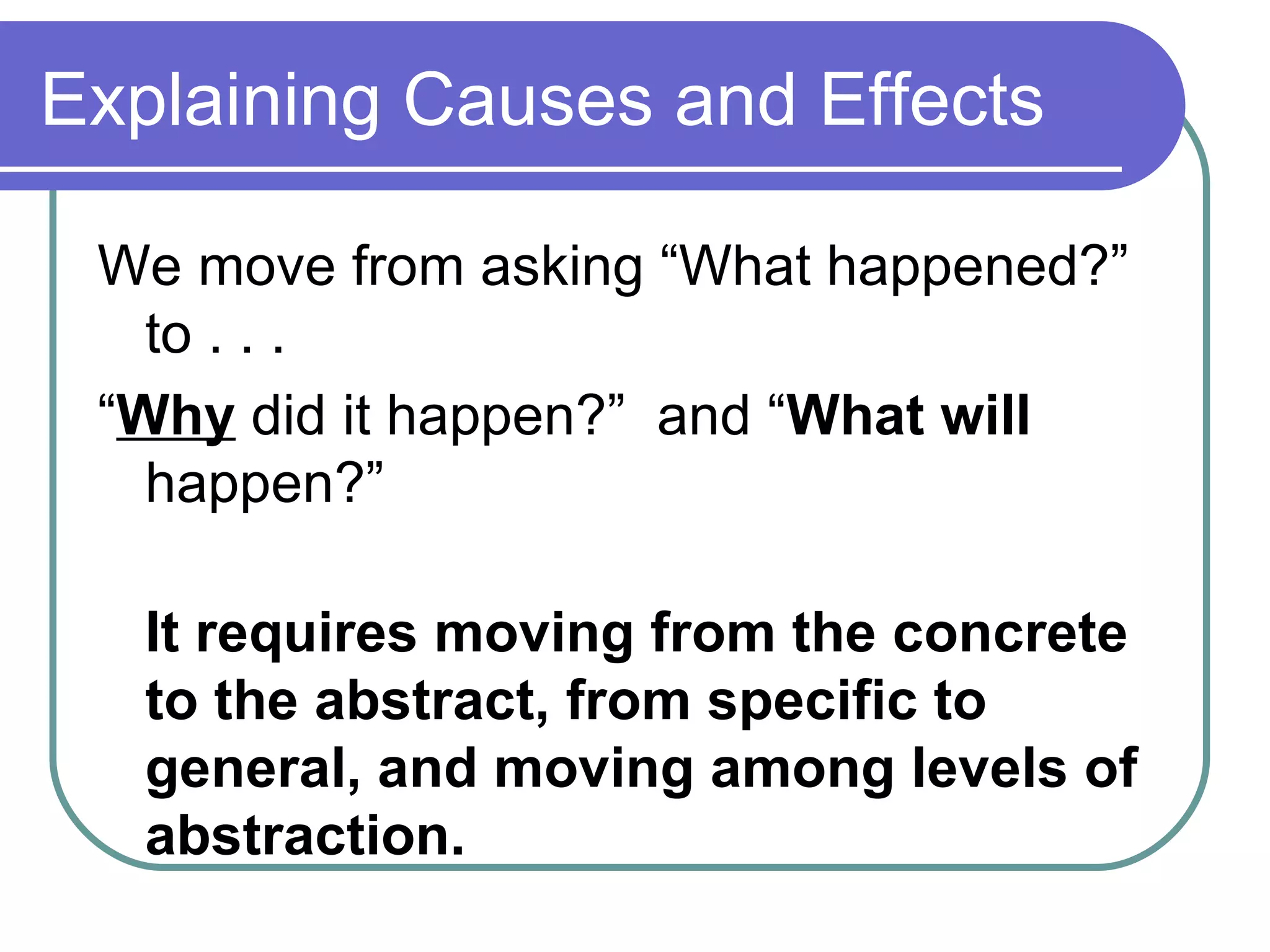 Explaining Causes & Effects | PPT