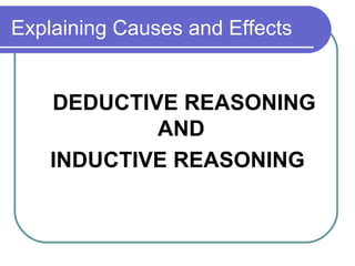 Explaining Causes & Effects | PPT