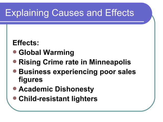 Explaining Causes & Effects | PPT Explaining Causes & Effects | PPT