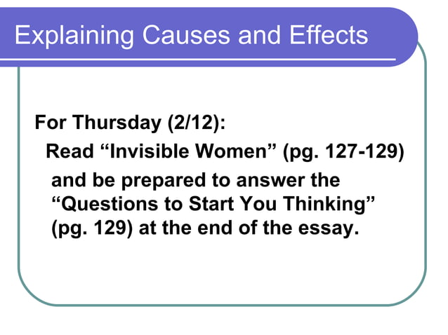 Explaining Causes & Effects | PPT Explaining Causes & Effects | PPT