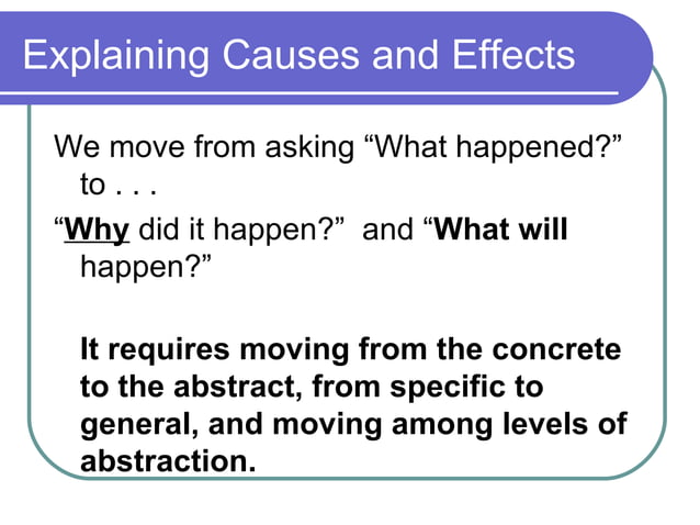 Explaining Causes & Effects | PPT