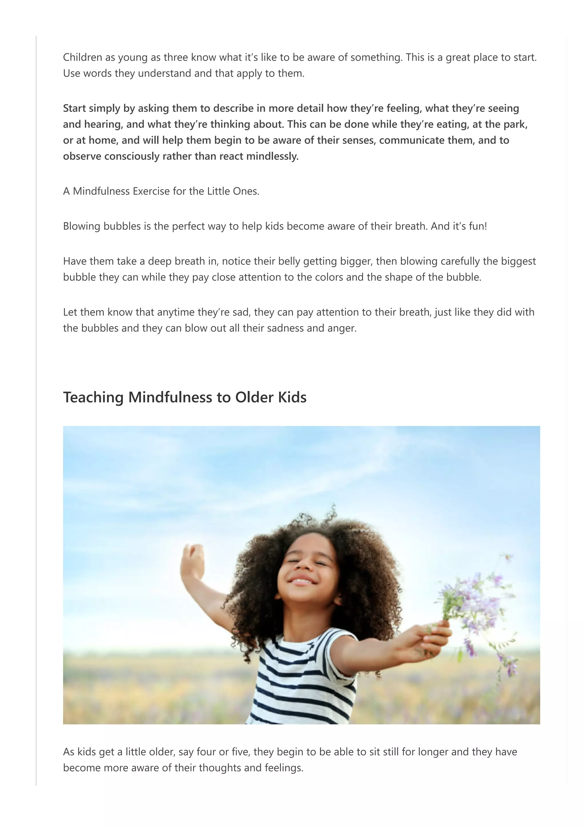Explaining mindfulness to children 101 | PDF