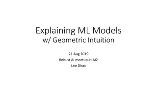 Explaining ML models with geometric intuition | PPT