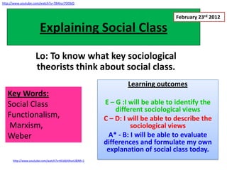 Explaining social class[1] | PPTX