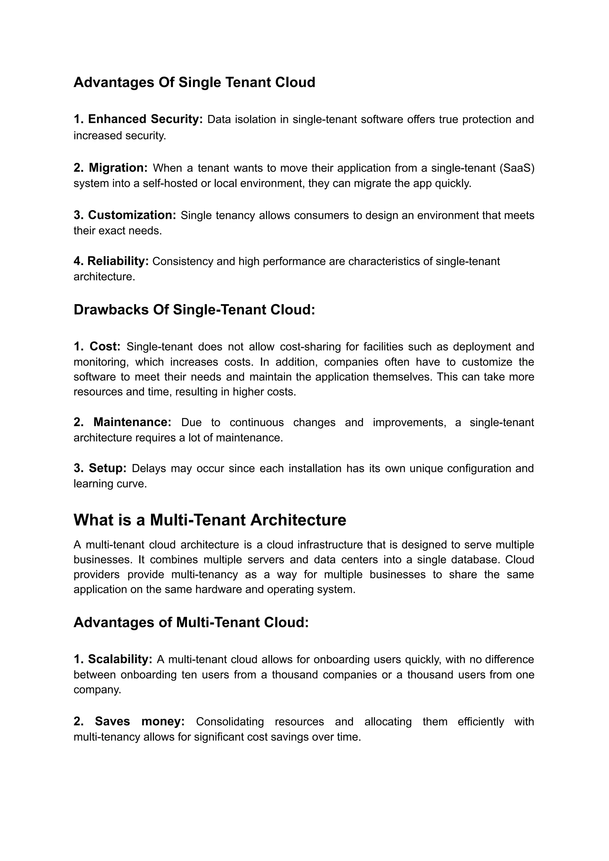 Explaining The Differences Between Single-Tenant and Multi-Tenant Clouds! | PDF