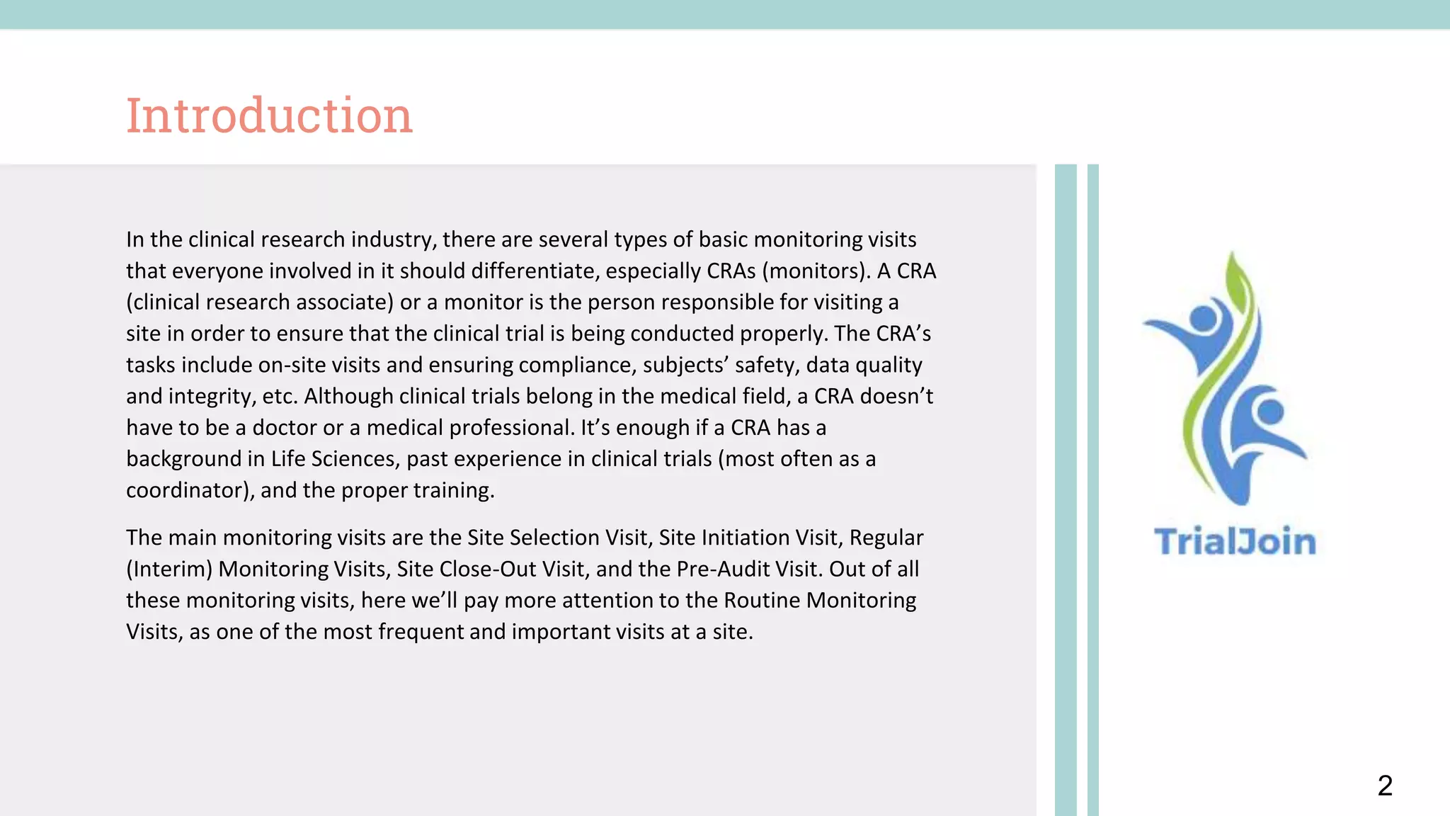 Explaining the Different Types of Routine Monitoring Visits | PPTX