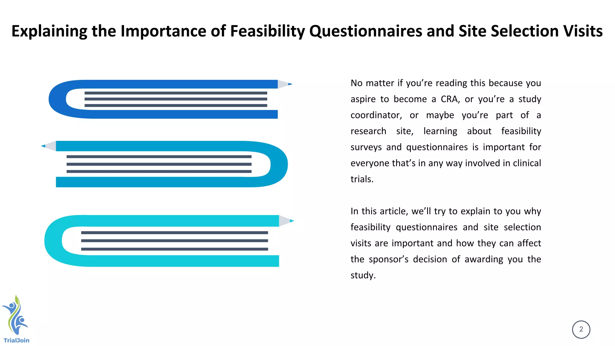 Explaining the Importance of Feasibility Questionnaires and Site Selection Visits | PDF