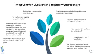 Explaining the Importance of Feasibility Questionnaires and Site ...