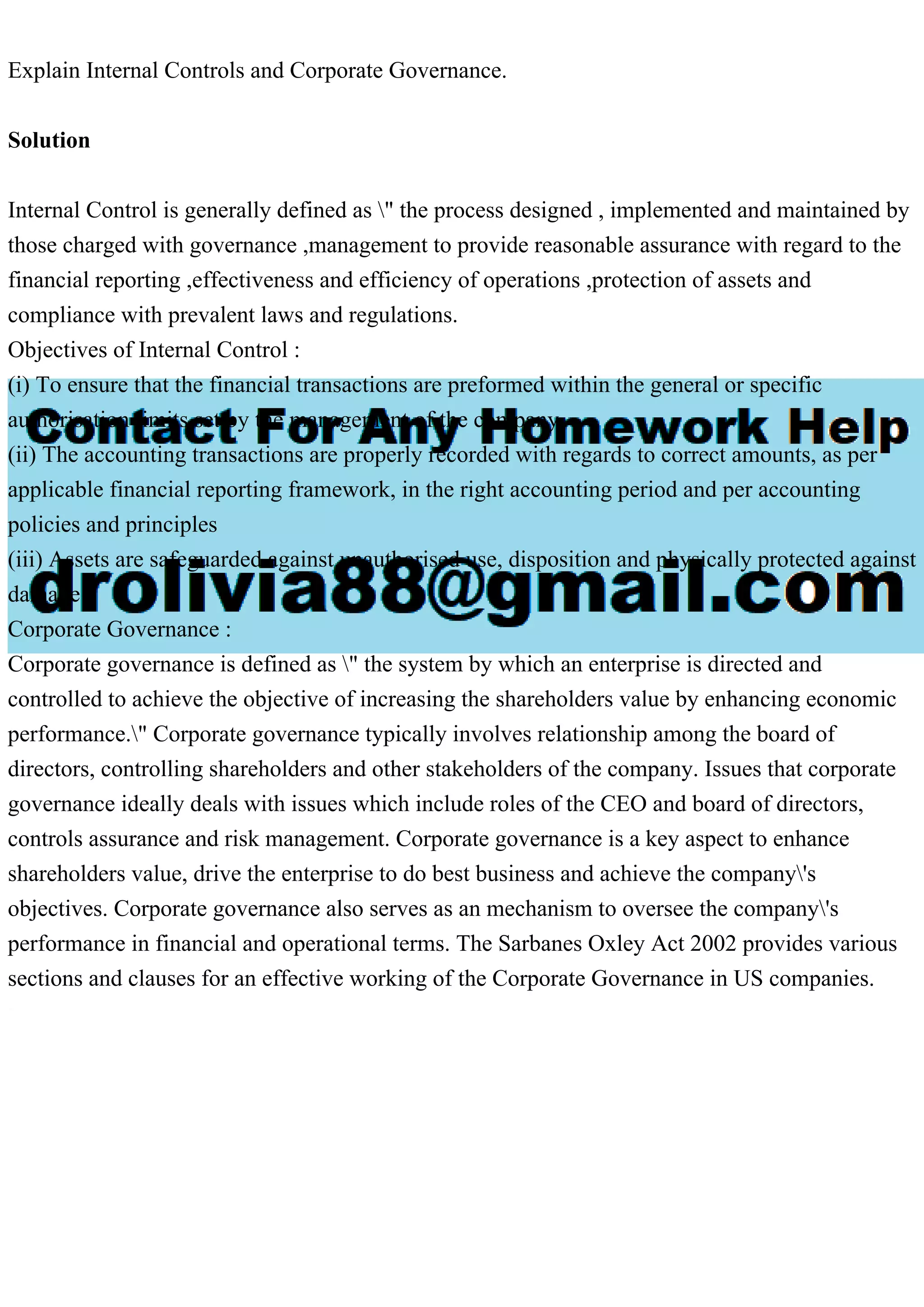 Explain Internal Controls and Corporate Governance.SolutionInt.pdf