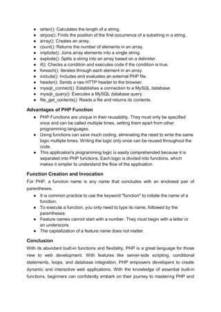 Exploring PHP's Built-in Functions | PDF