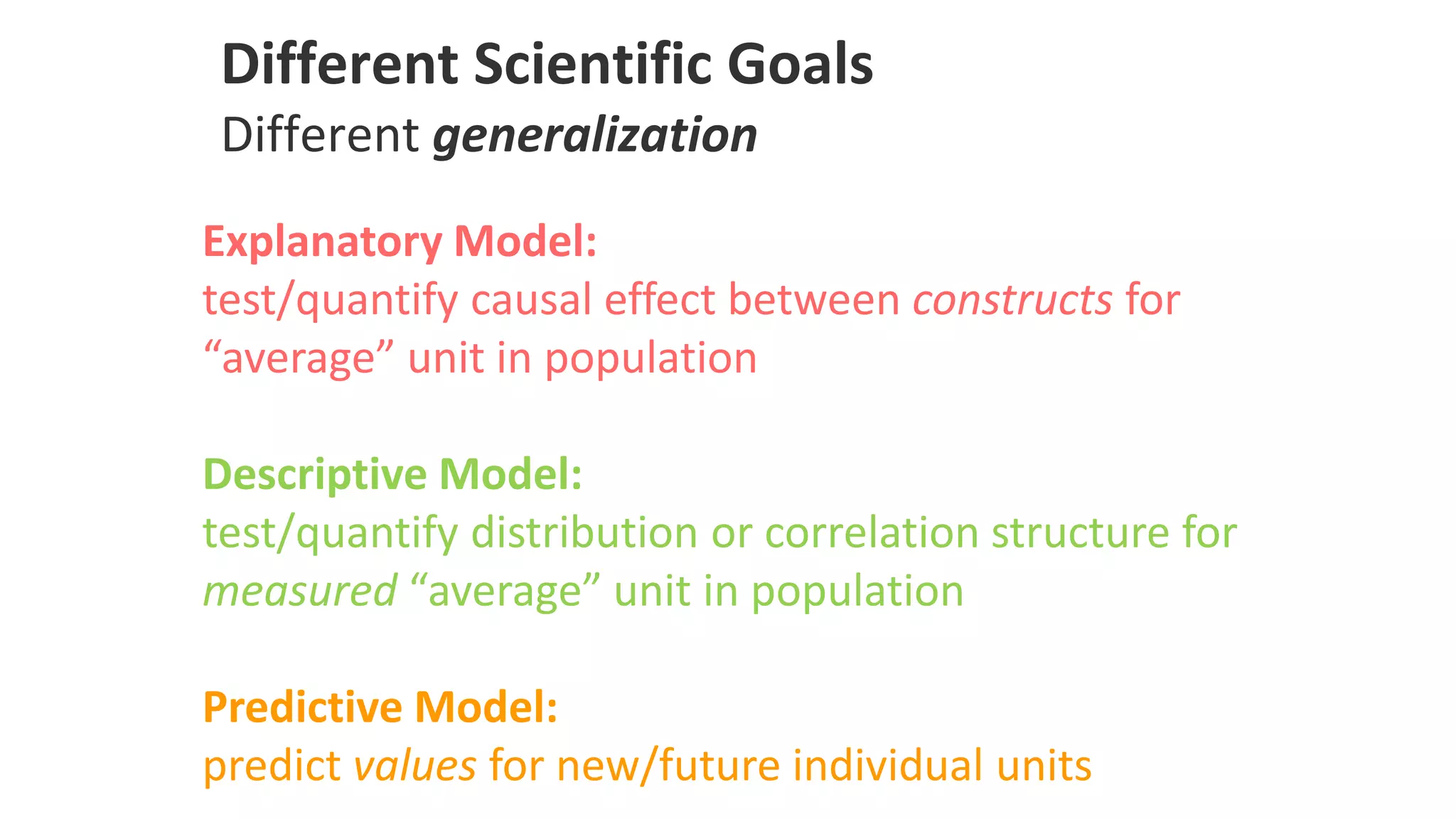 To Explain, To Predict, or To Describe? | PPTX