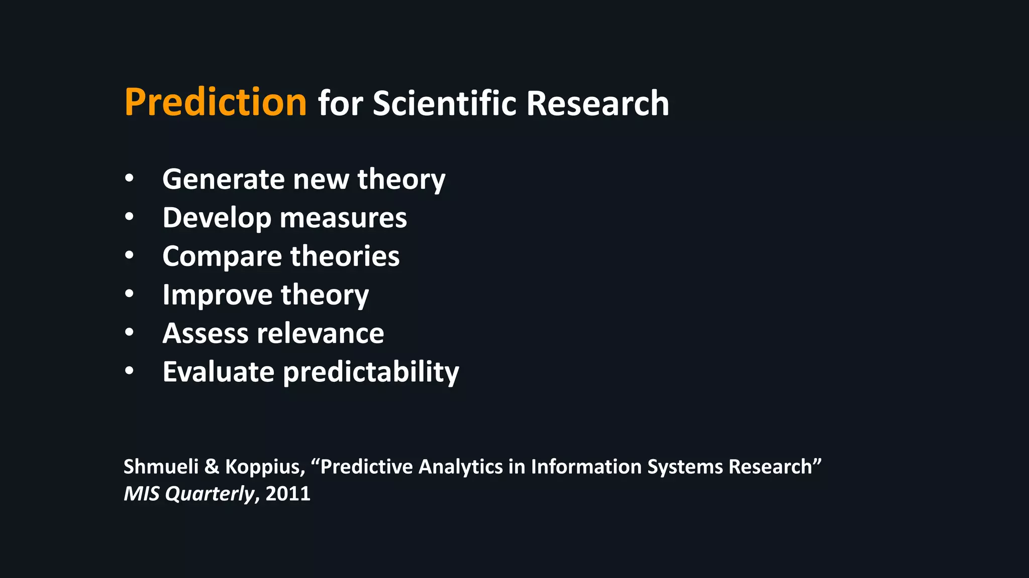 To Explain, To Predict, or To Describe? | PPTX