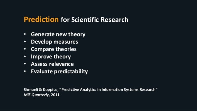 To Explain, To Predict, or To Describe?