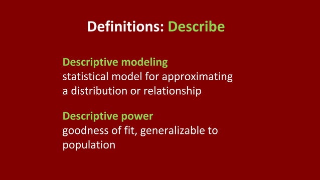 Statistical Modeling in 3D: Describing, Explaining and Predicting | PPT
