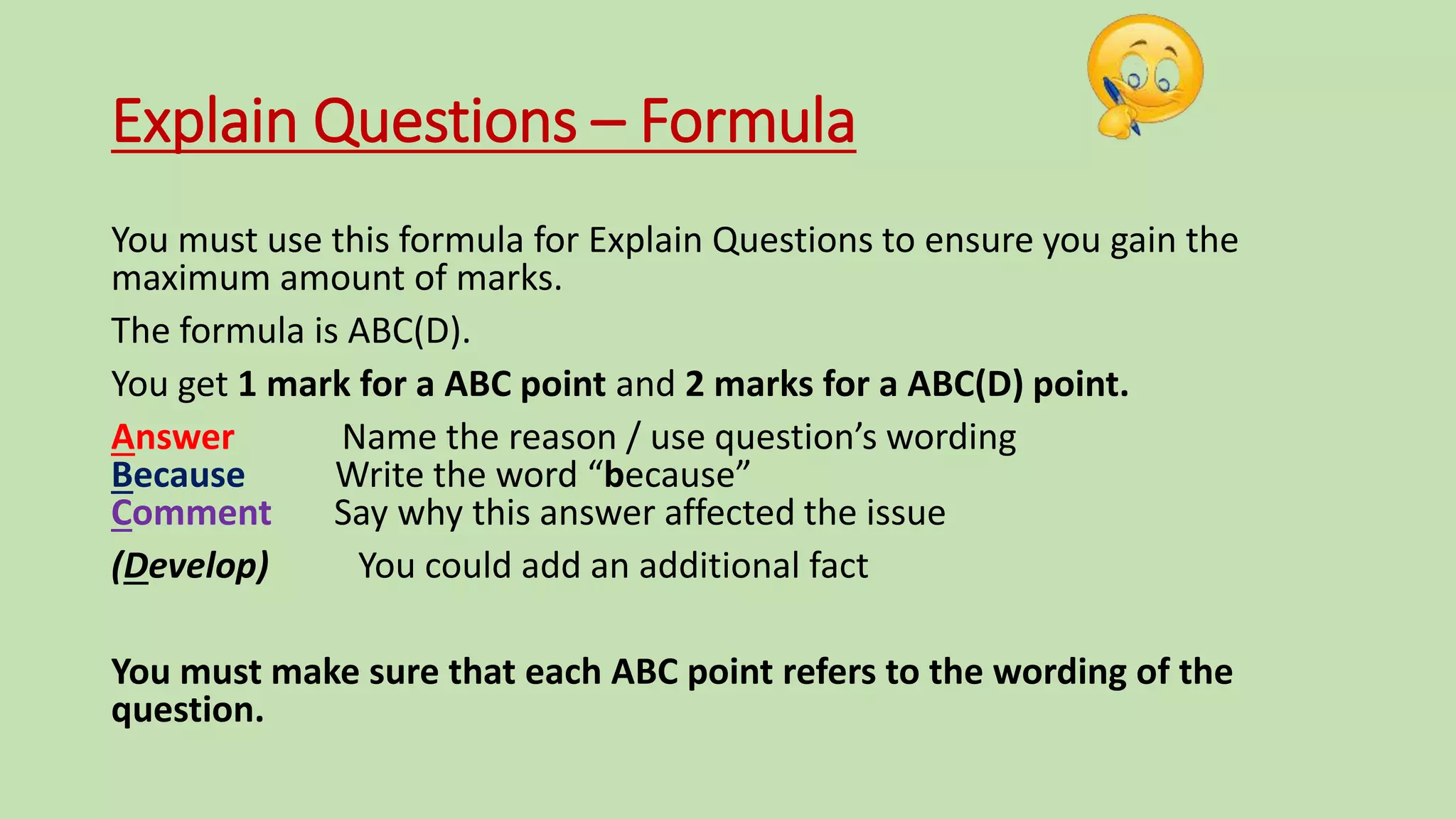 Explain questions | PPT
