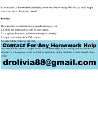 Explain some of the commonly held misconceptions about cloning. Why .pdf