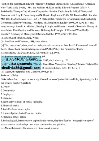 Explain the concepts of stake and stakeholder from your perspective .pdf