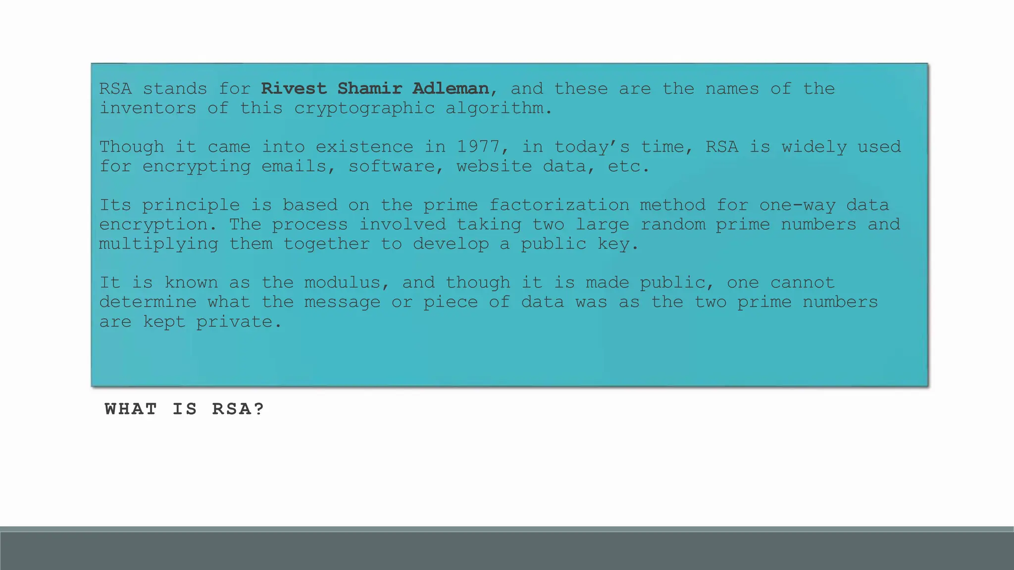 Difference between ECC and RSA PublicKey | PPT