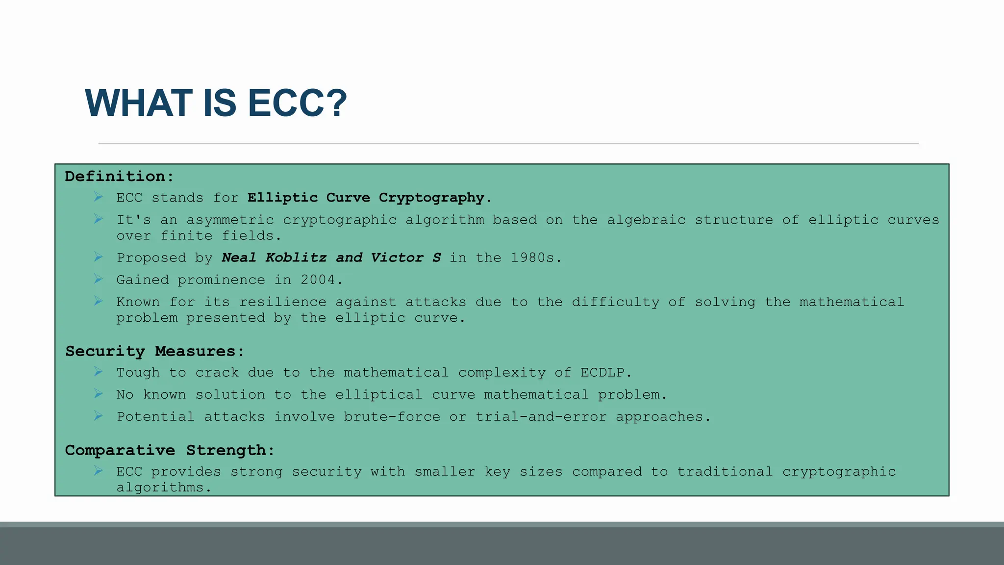 Difference between ECC and RSA PublicKey | PPTX